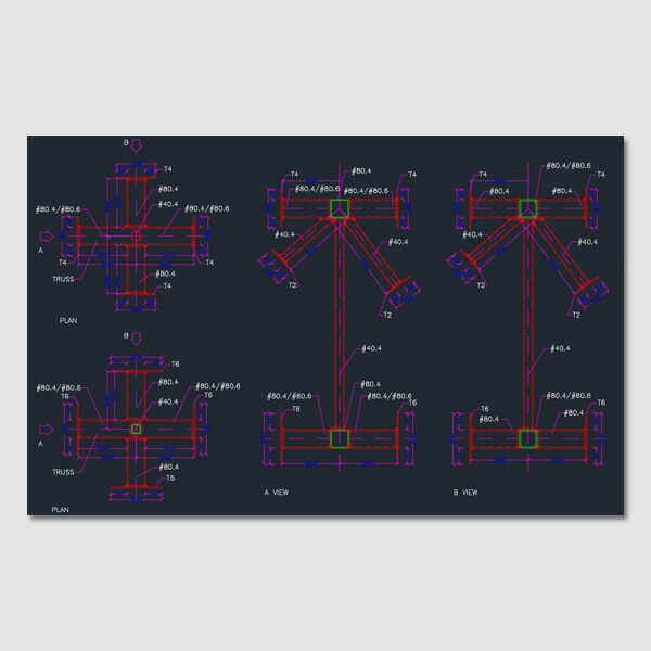 Detalles constructivos DWG: Estructura metálica