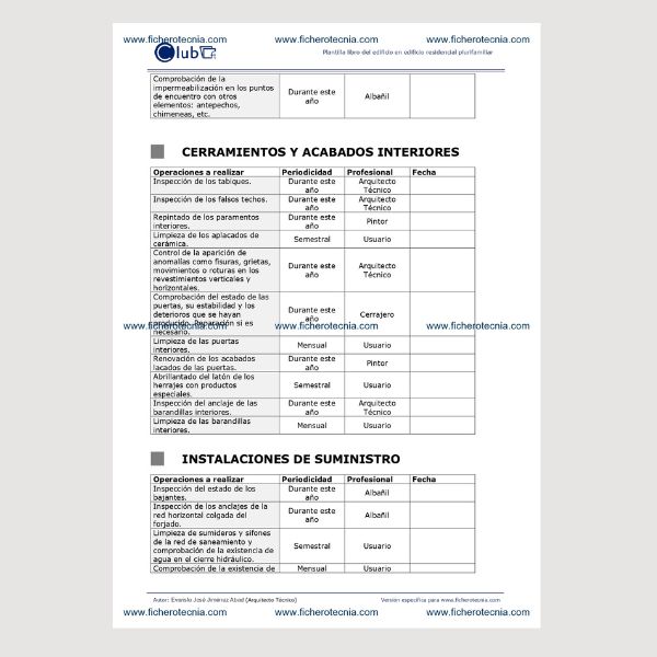 Plantilla del Libro del Edificio Existente ※ PDF y WORD
