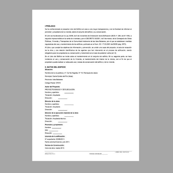 [PLANTILLA] Libro del edificio para vivienda unifamiliar