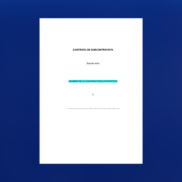 Modelo contrato de subcontratación [DESCARGAR en formato docx]